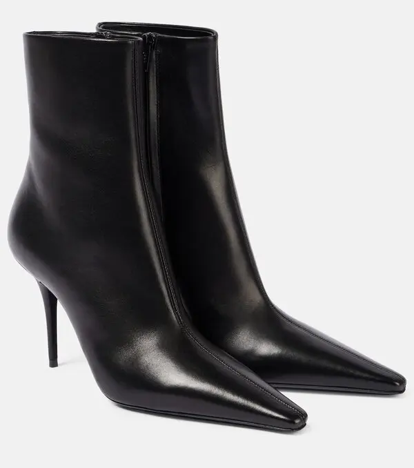 Saint Laurent Ashley 90 Leather Booties