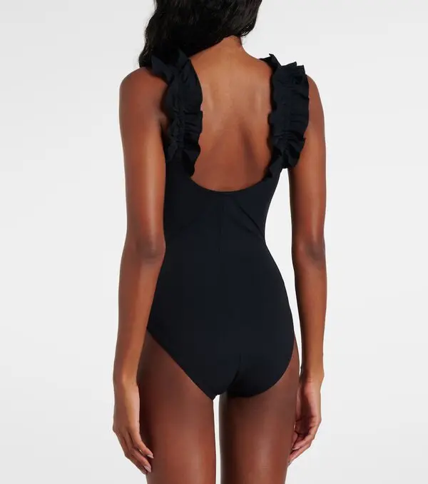 KARLA COLLETTO Willow Ruffled One Piece Swimsuit - Black