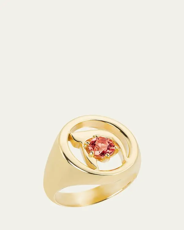 PROCACCIA JEWELRY 18k Khet Initial Signet Ring - Gold
