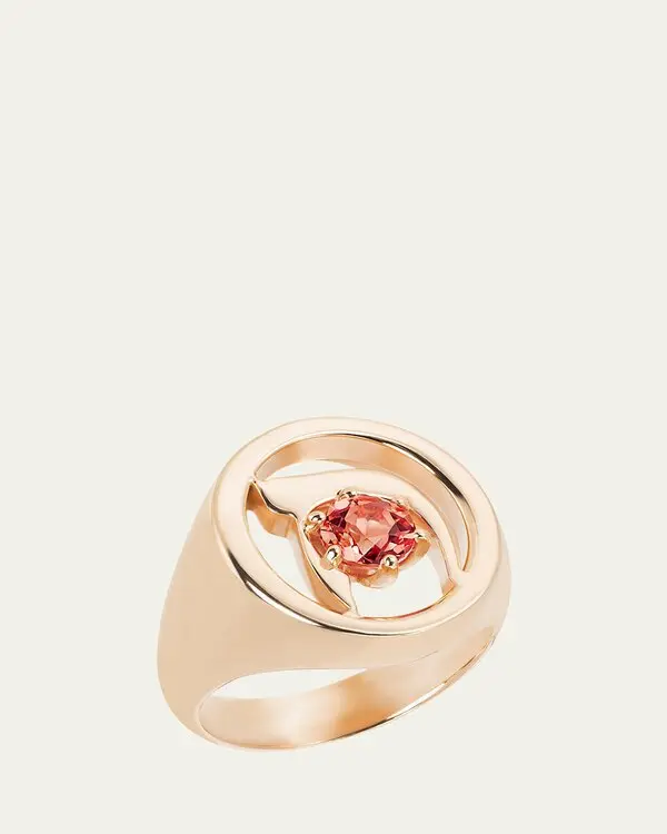 PROCACCIA JEWELRY 18k Khet Initial Signet Ring - Rose Gold