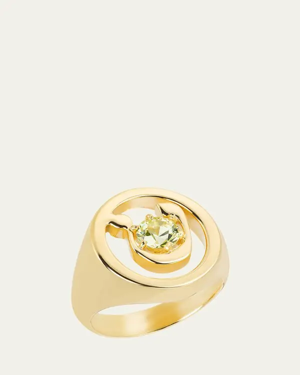 PROCACCIA JEWELRY 18k Hebrew Tet Initial Signet Ring - Gold