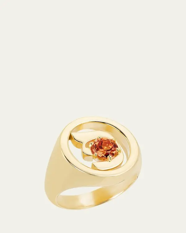 PROCACCIA JEWELRY 18k Signet Ring With Sapphire - Gold