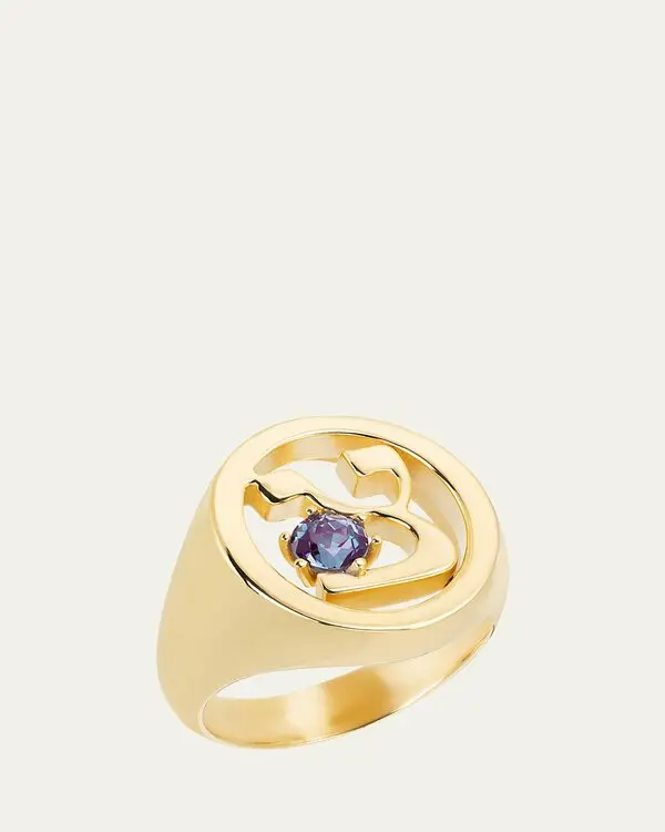 PROCACCIA JEWELRY 18k Zadi Initial Signet Ring - Gold