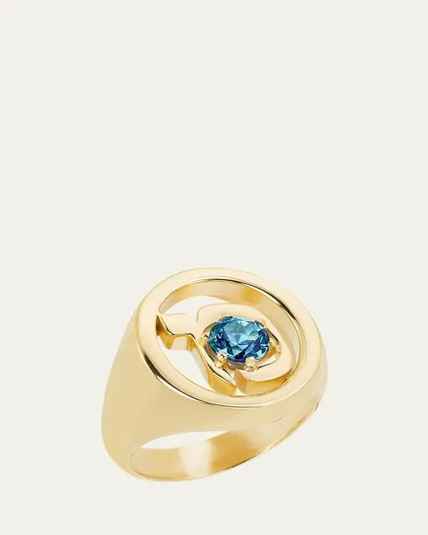 PROCACCIA JEWELRY 18k Hebrew Initial Signet Ring - Gold