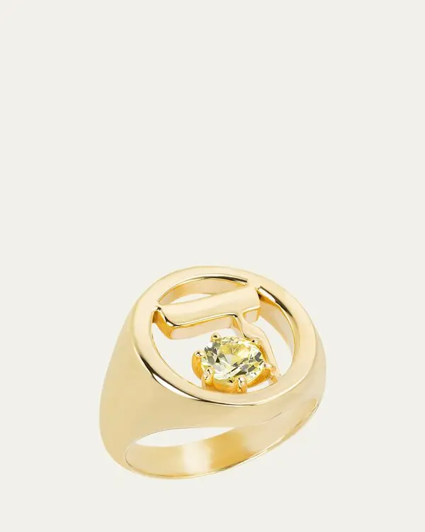 PROCACCIA JEWELRY 18k Dalet Initial Signet Ring - Gold