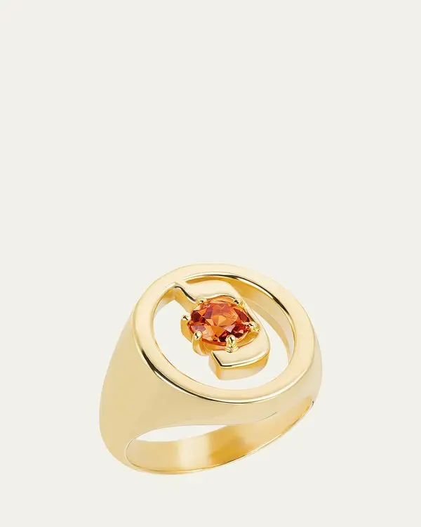PROCACCIA JEWELRY 18k Hebrew Nun Initial Signet Ring - Gold