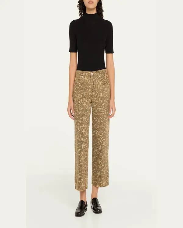AMO Billie Cropped Jeans - Leopard