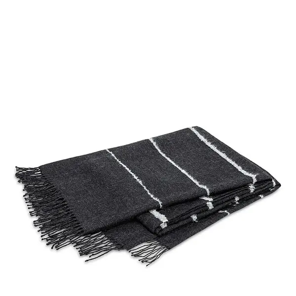 MATOUK Amelia Boucle Stripe Alpaca Throw - Charcoal