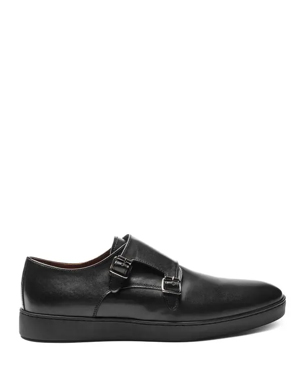 Bruno Magli Palestro Hybrid Double Buckle Monk Strap Shoes - Black