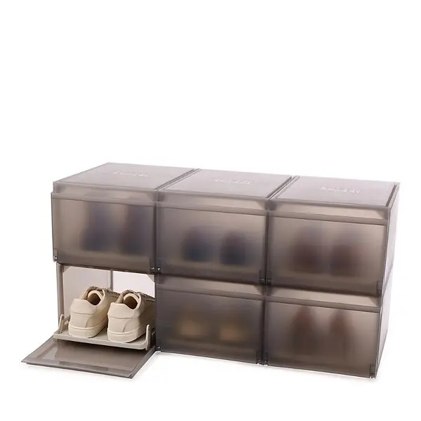 JOSEPH JOSEPH Shoecase Premium Shoe Storage Box, 6 Pack - Grey