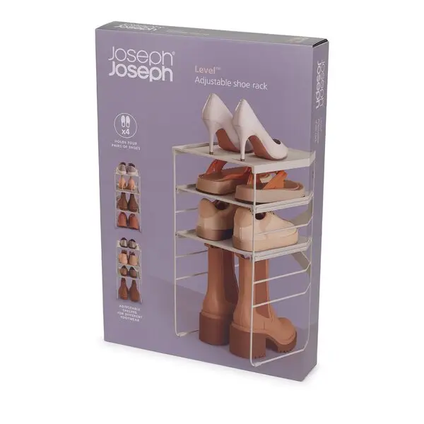 JOSEPH JOSEPH Level Adjustable Shoe Rack, Stores 4 Pairs