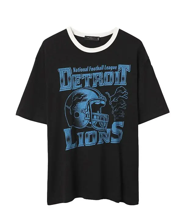 Junk Food Clothing Nfl Detroit Lions Oversized Ringer Tee - Black