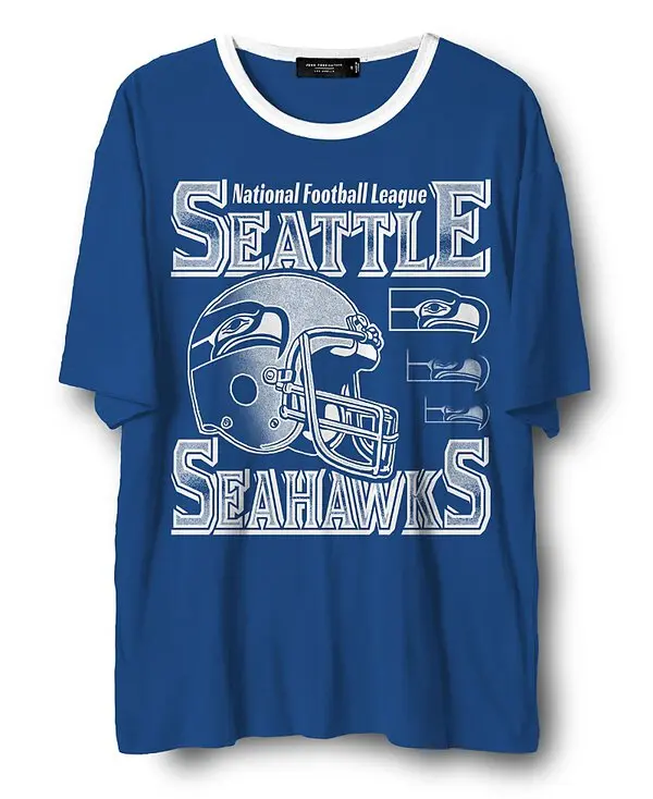 Junk Food Clothing Nfl Seattle Seahawks Oversized Ringer Tee - Liberty