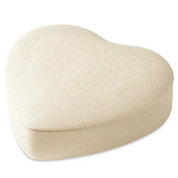 Aerin Shagreen Heart Jewelry Box - Cream