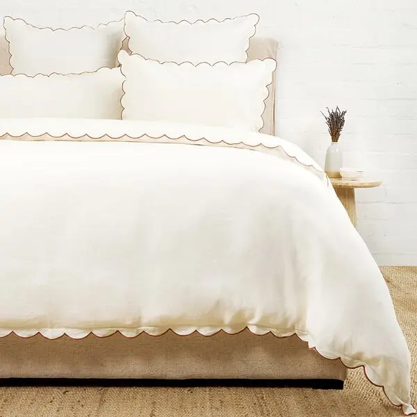 POM POM AT HOME Kelly Duvet Cover, Queen - Cream/terracotta