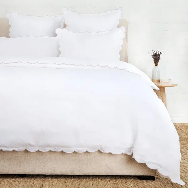 POM POM AT HOME Kelly Duvet Cover, King - White/flax