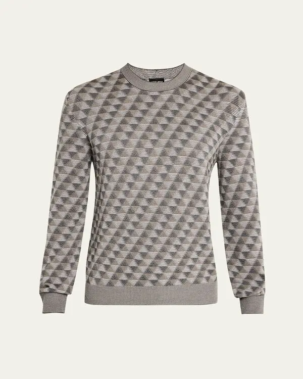 Giorgio Armani Tricolor Triangle Wool Sweater