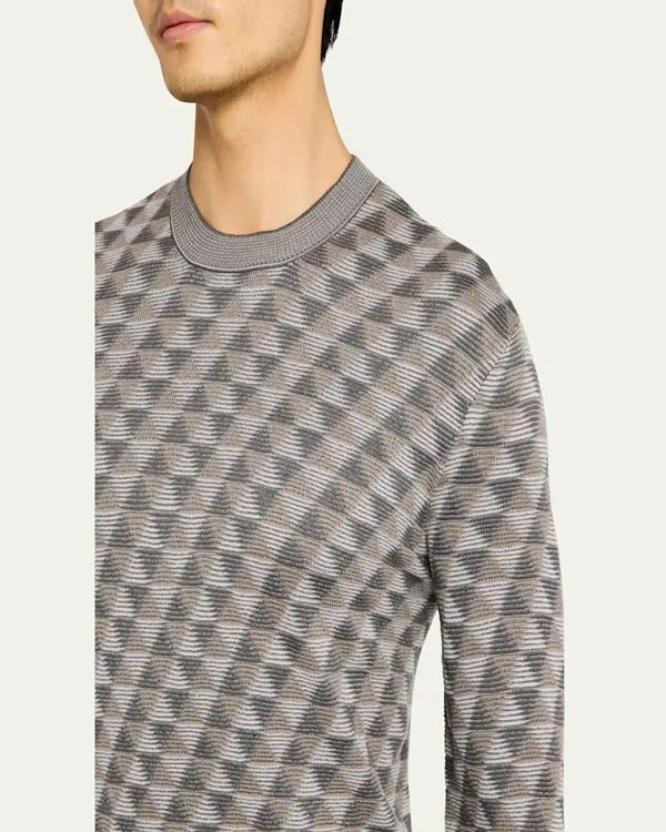 Giorgio Armani Tricolor Triangle Wool Sweater