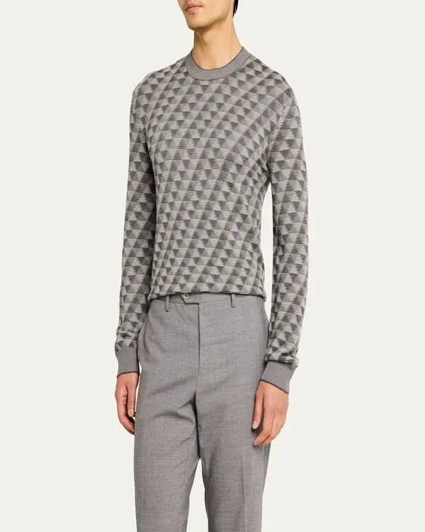 Giorgio Armani Tricolor Triangle Wool Sweater