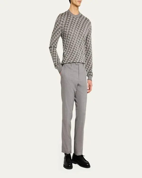 Giorgio Armani Tricolor Triangle Wool Sweater