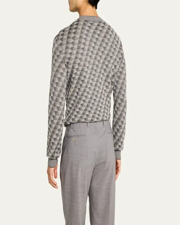 Giorgio Armani Tricolor Triangle Wool Sweater