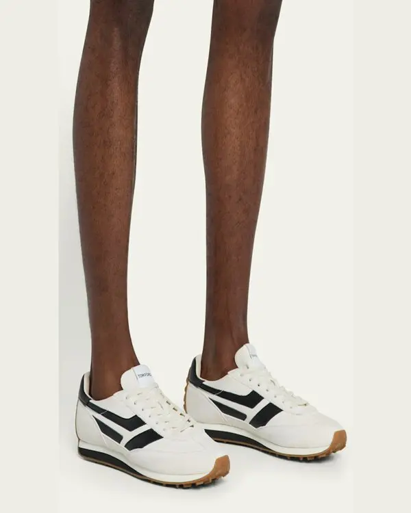 TOM FORD Mick Tech Fabric And Suede Sneakers - White/black