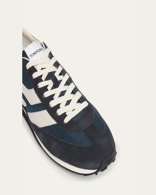 TOM FORD Mick Tech Fabric And Suede Sneakers - White/black
