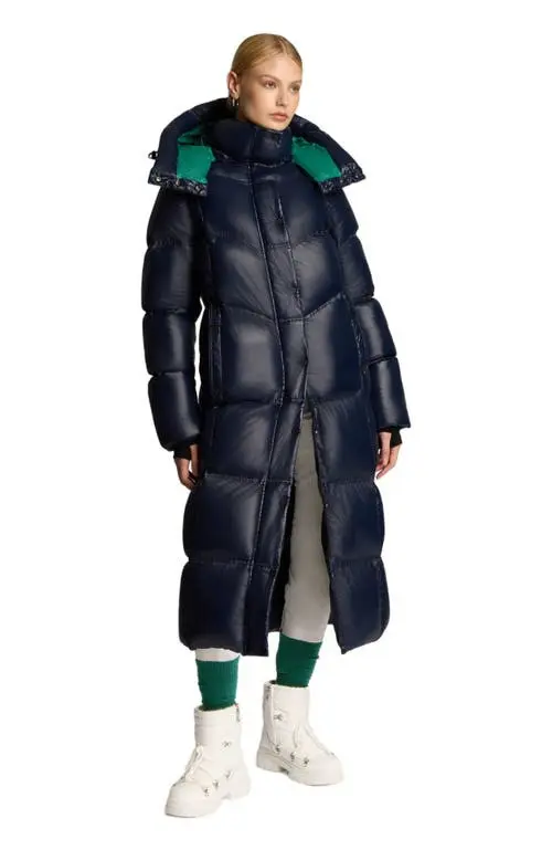 ALPENHAUS Meribel Maxi Quilted Puffer Coat - Midnight