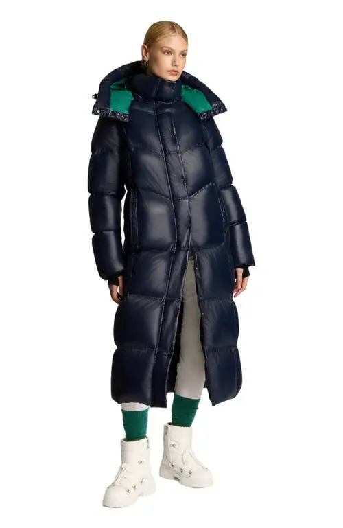 ALPENHAUS Meribel Maxi Quilted Puffer Coat - Midnight
