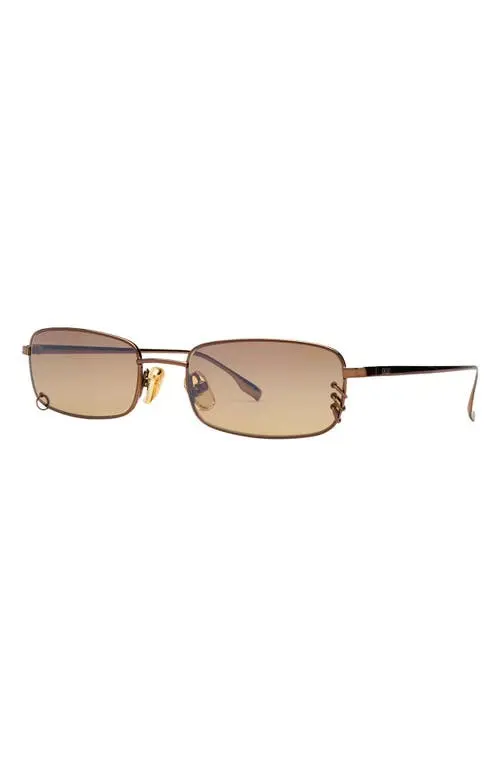 Dezi Hooked 54mm Rectangular Sunglasses - Chocolate / Amber Faded Flash