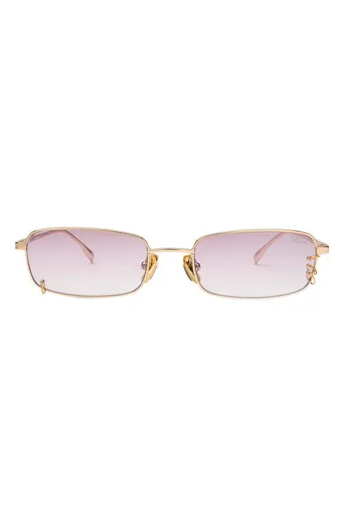 Dezi Hooked 54mm Rectangular Sunglasses - Gold / Pink Faded Flash