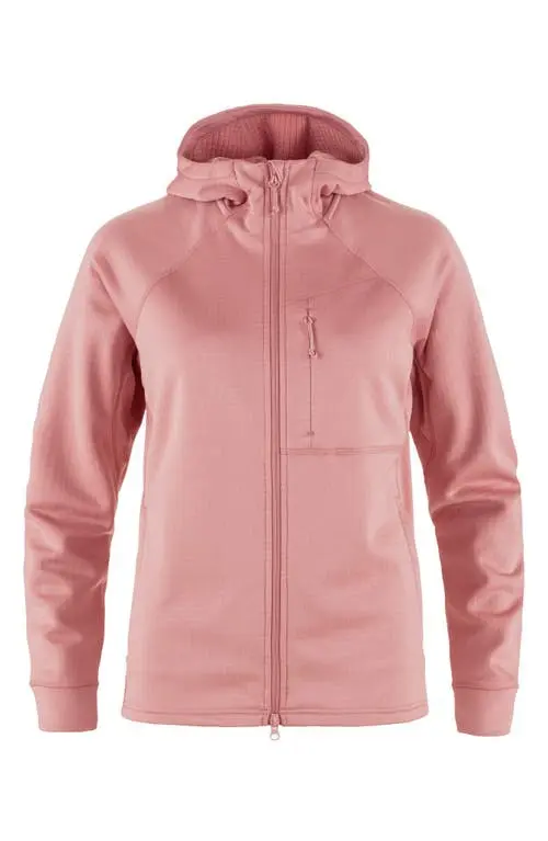 Fjallraven Abisko Grid Fleece Hooded Jacket - Dusty Rose
