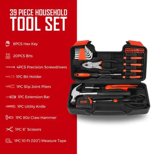 PURSONIC Handy Solutions 39-piece Household Tool Kit