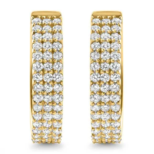 BLISS DIAMOND 1 Ct. Lab Grown Diamond Hoop Earrings In 10k Gold - 10k Yellow Gold