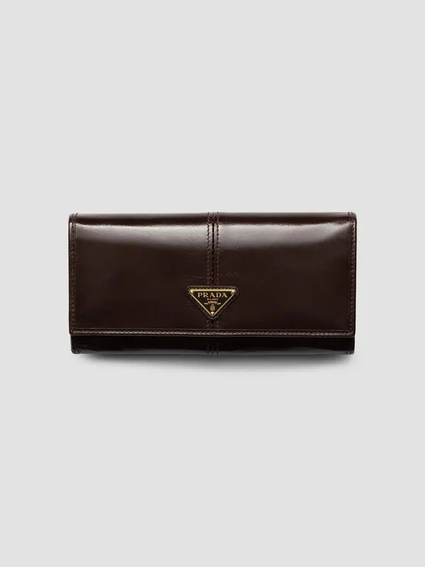 Prada Leather Wallet - Brown