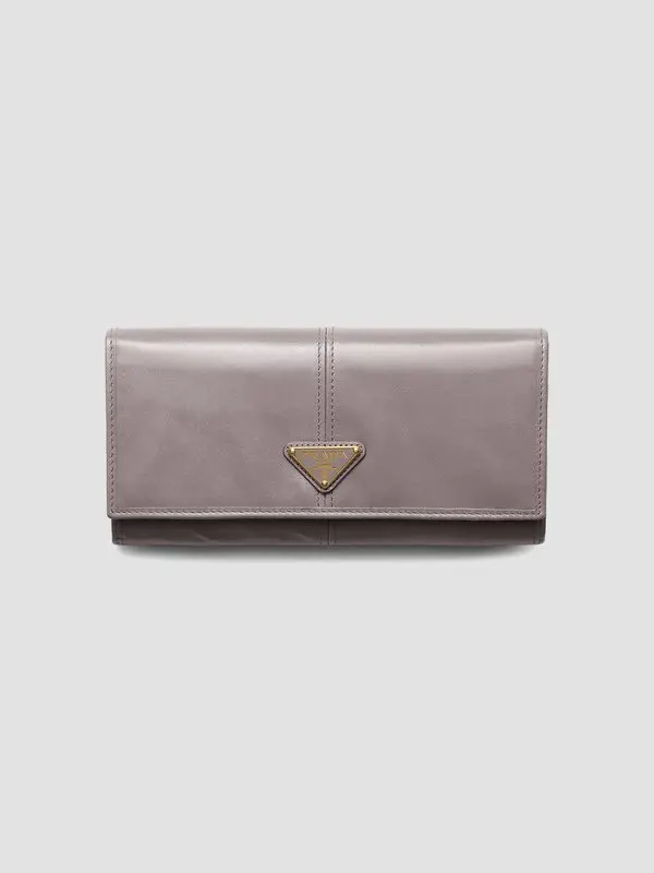 Prada Leather Wallet - Grey