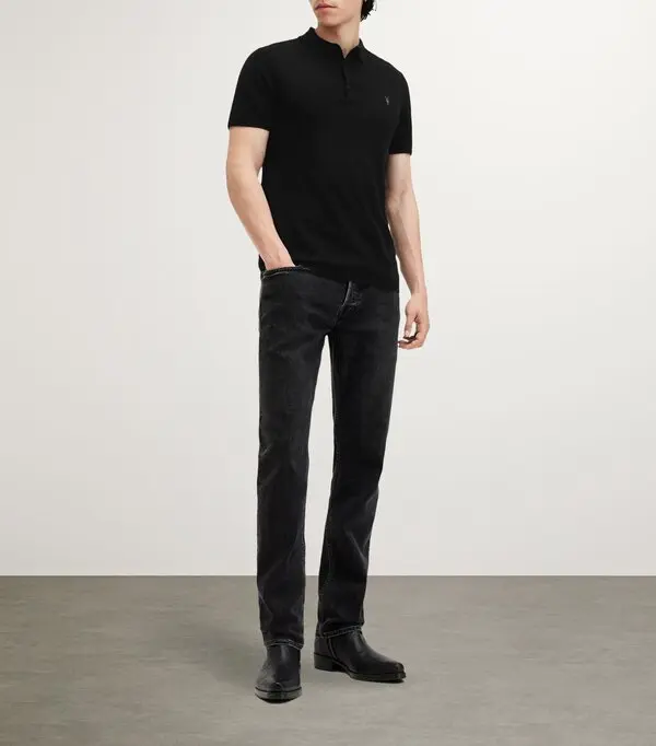 ALLSAINTS Merino Wool Mode Polo Shirt
