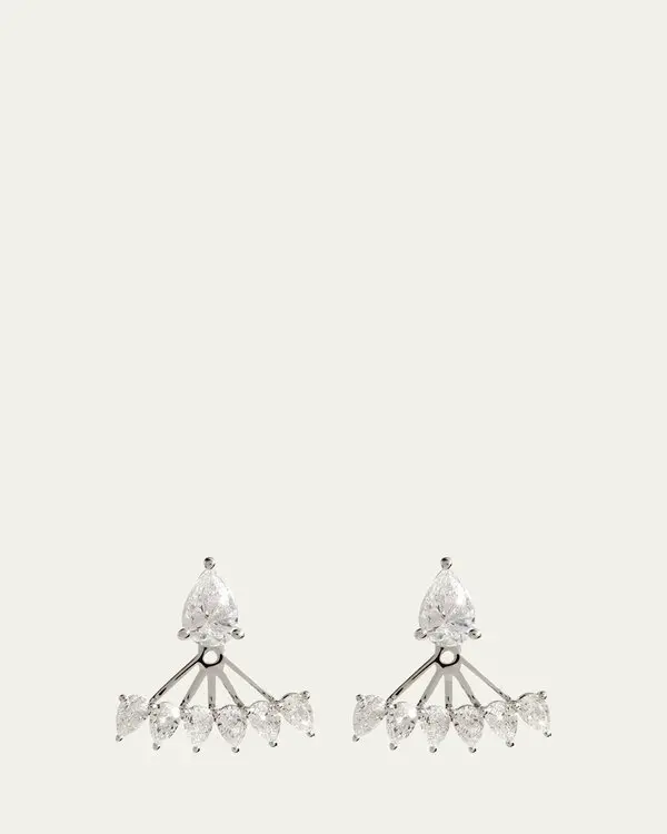 KENDALL ROW 14k Lab Grown Diamond Pear Earring Jackets - White Gold