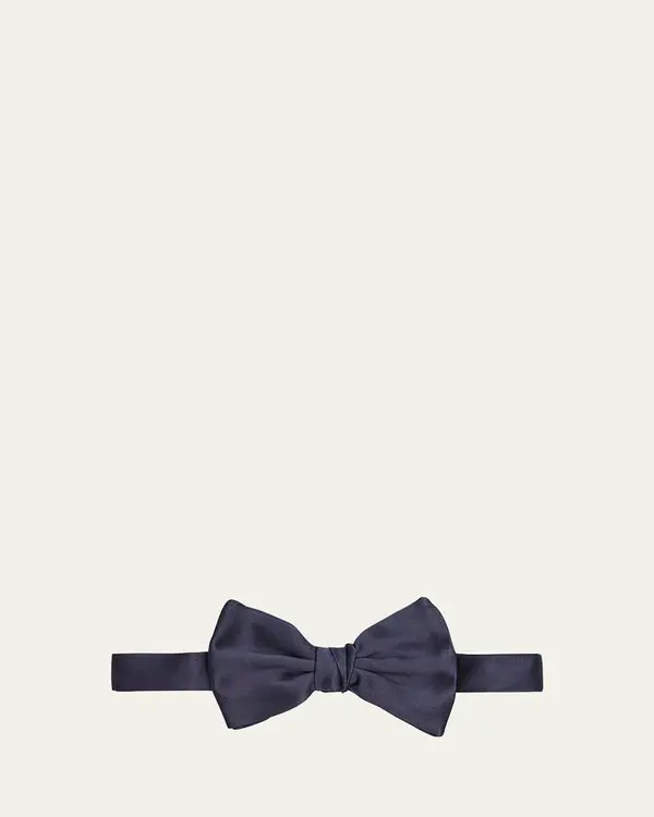 Giorgio Armani Silk Bow Tie - Dark Blue