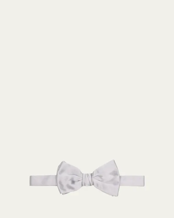 Giorgio Armani Silk Bow Tie - Silver