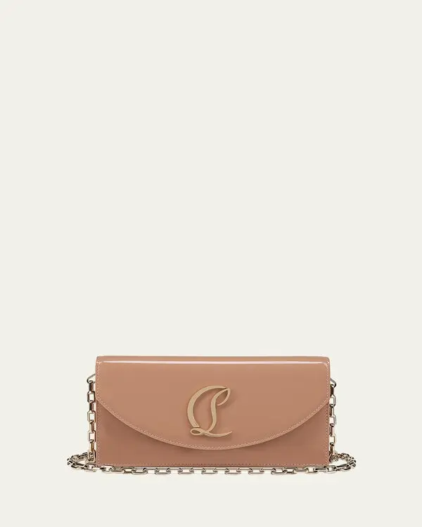 CHRISTIAN LOUBOUTIN Loubi54 Flap Clutch - Blush Silver