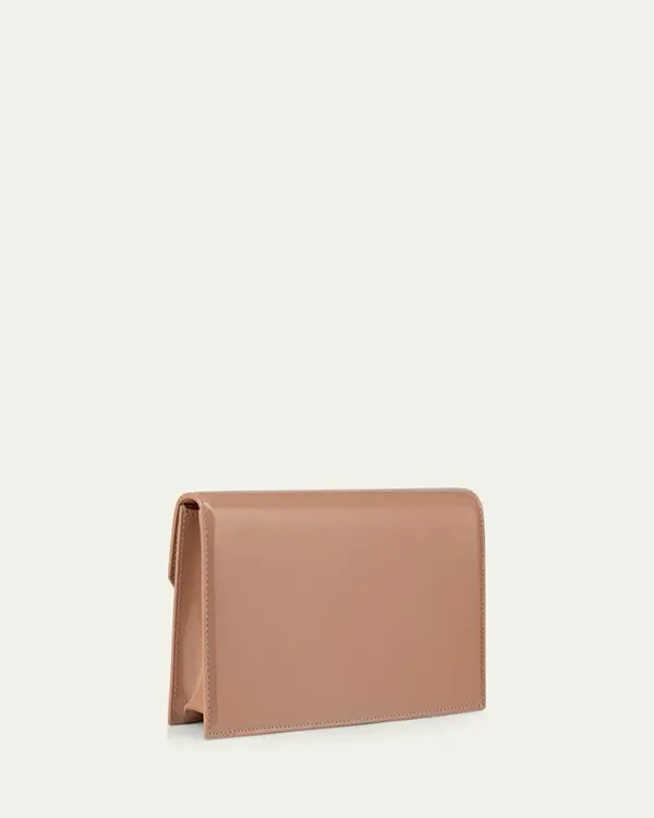 CHRISTIAN LOUBOUTIN Loubi54 Flap Clutch - Blush Silver