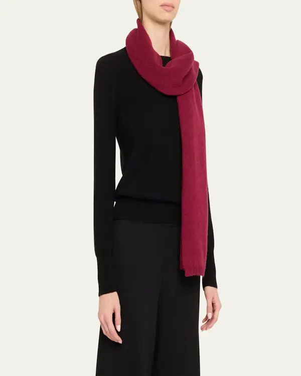THE ELDER STATESMAN Jersey Cashmere Scarf - Merlot