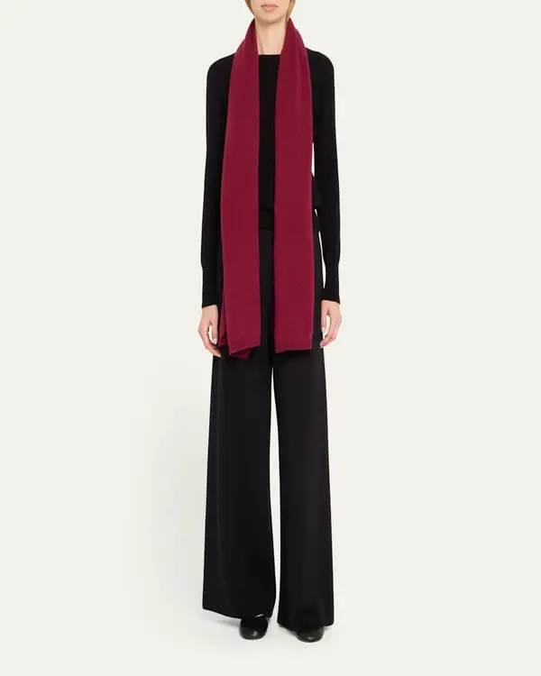 THE ELDER STATESMAN Jersey Cashmere Scarf - Merlot