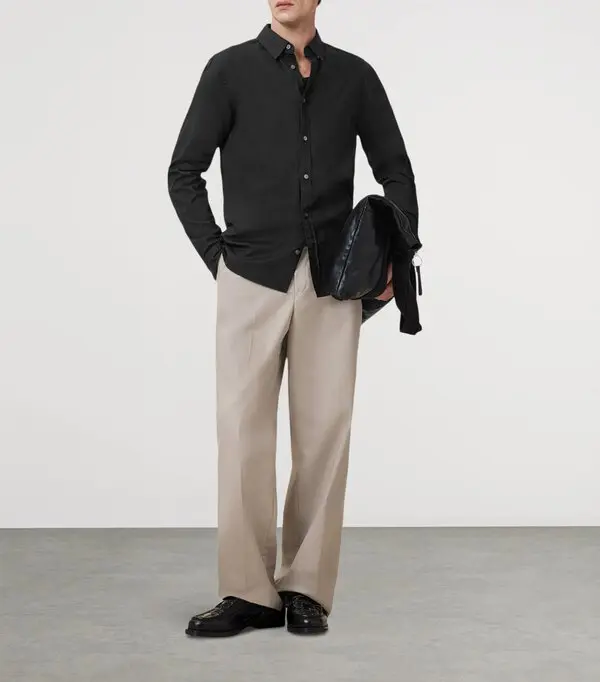 ALLSAINTS Stretch-cotton Hawthorne Shirt - Black