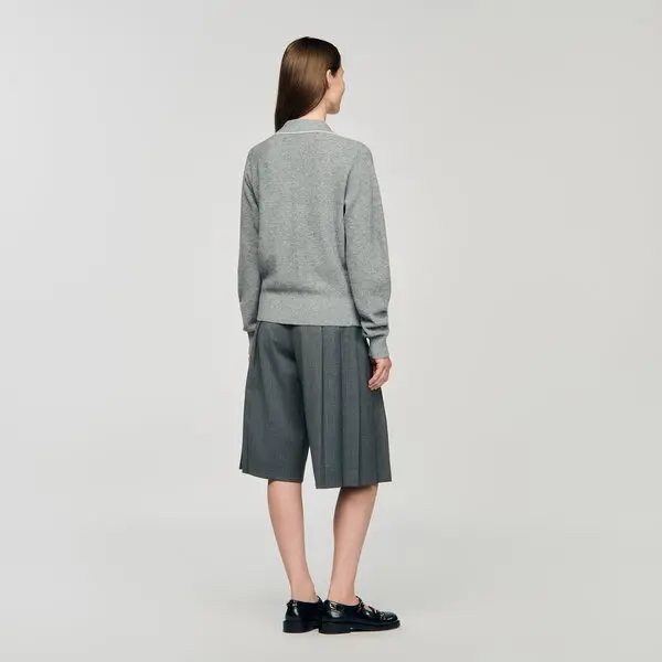 Sandro Open Polo-collar Neck Sweater
