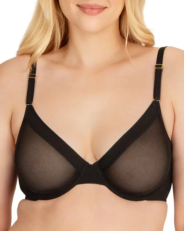 Hanky Panky Unlined Mesh Underwire Bra - Black