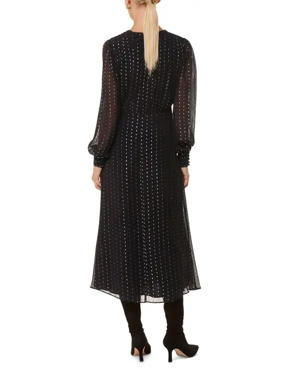 Whistles Metallic Stripe Midi Dress