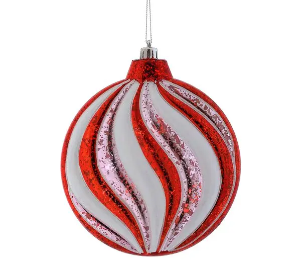 VALERIE PARR HILL 6.5' Swirl Disk Ornament Box Of 4 Valerie - One-color