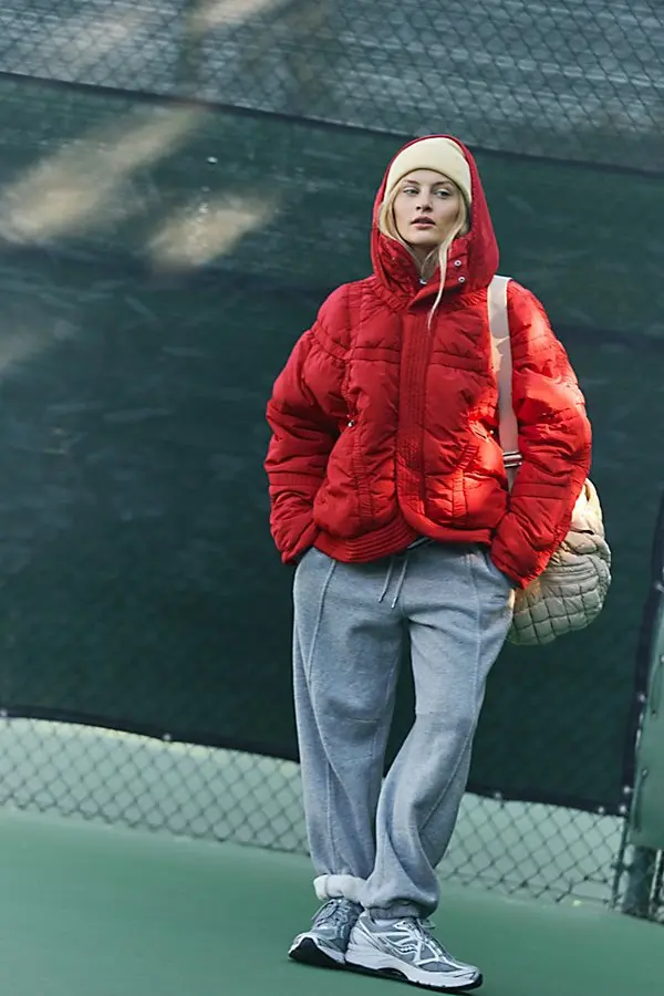 Free People Shirr Enough Backpack Puffer In Cranberry - 66  display picture 2